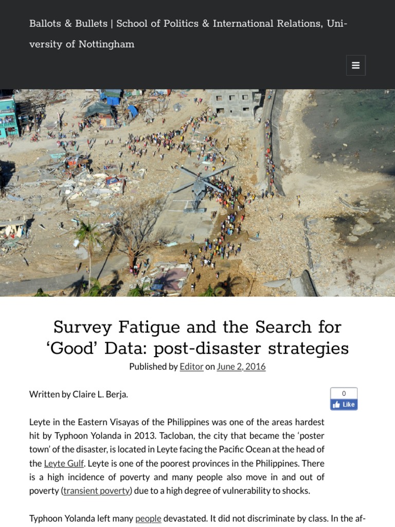 Survey Fatigue After Typhoon Yolanda | PDF | Poverty | Poverty ...