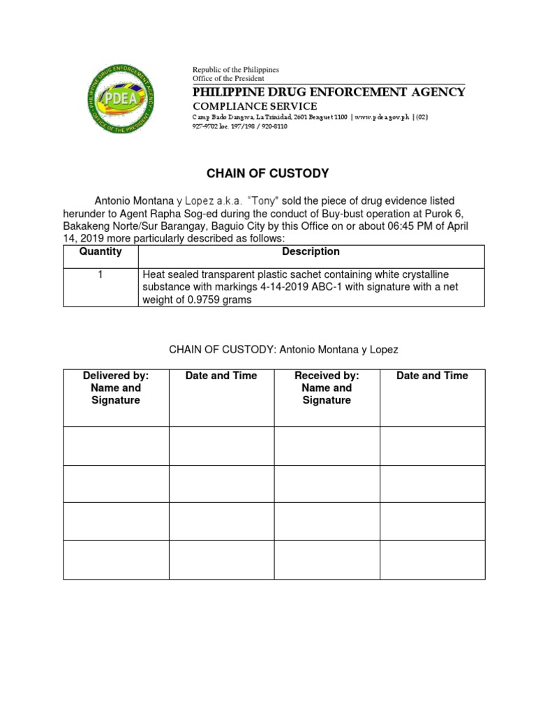 Chain of Custody Sec.5 | PDF