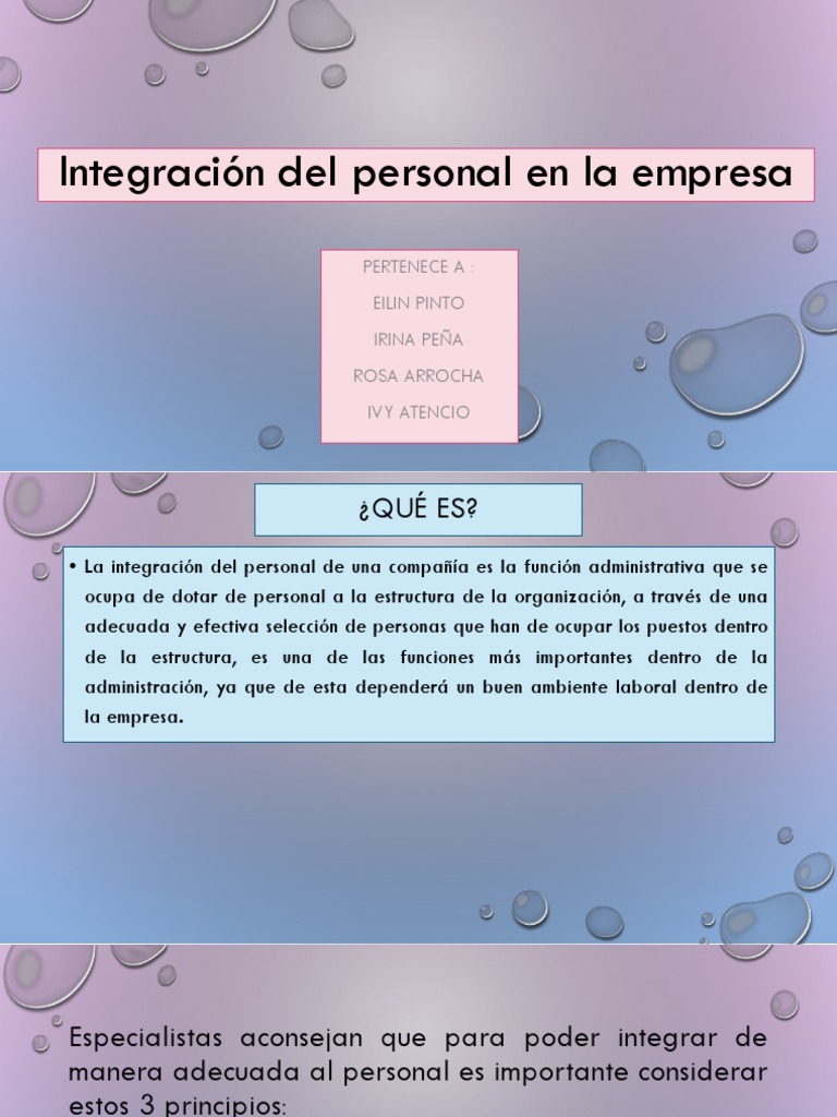 Integración Del Personal en La Empresa Charla | PDF | Reclutamiento ...