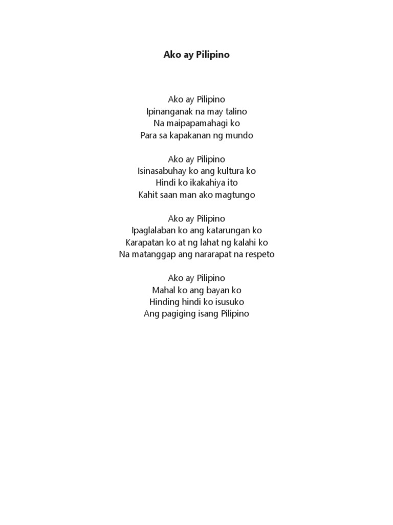 Ako Ay Pilipino | PDF