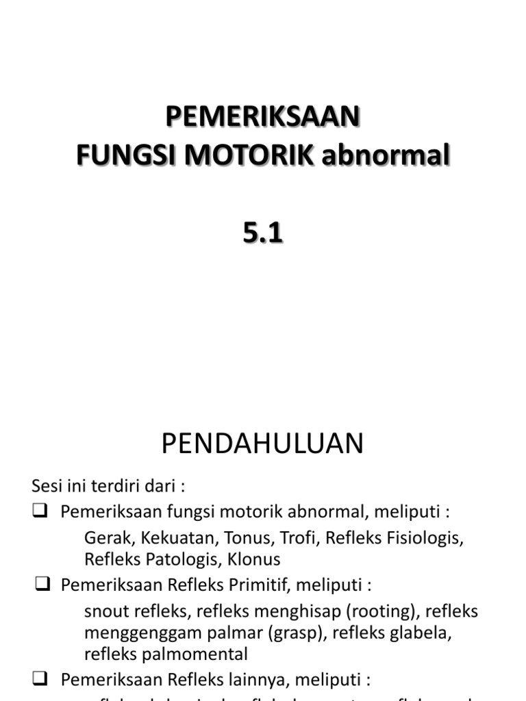 Pemeriksaan MOTORIK Abnormal | PDF