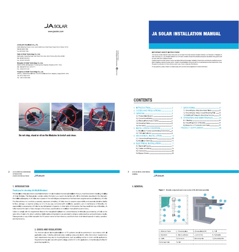 JA Solar Installation Manual | PDF