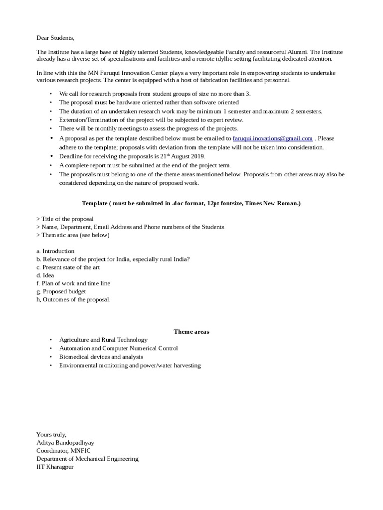 Call for Student Research Proposals | PDF | Art