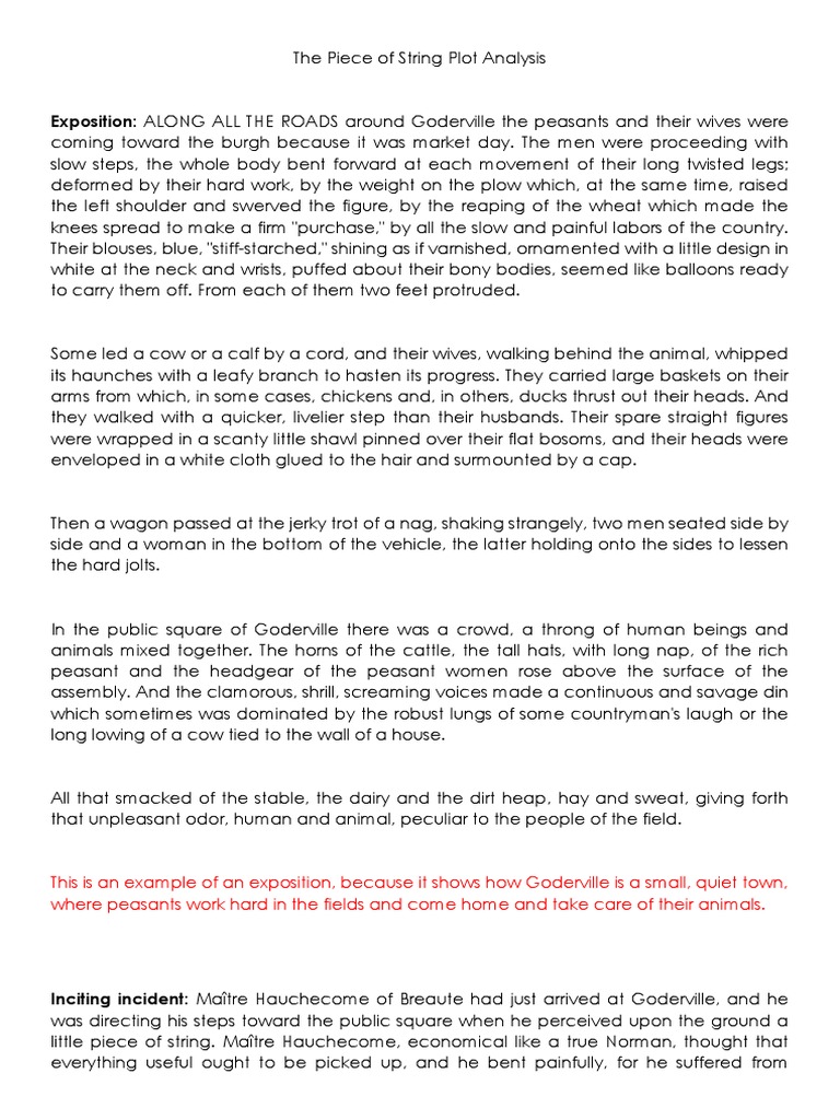 The Piece of String Plot Analysis | PDF