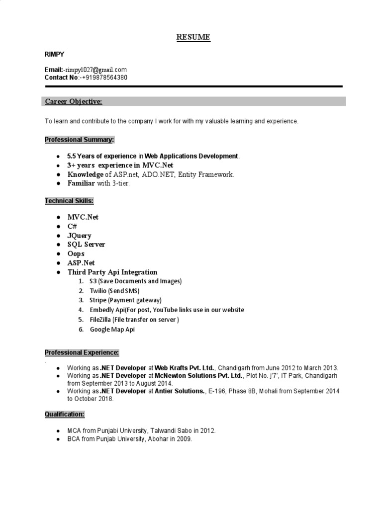 Resume (Rimpy 2019) PDF | PDF | J Query | Angular Js