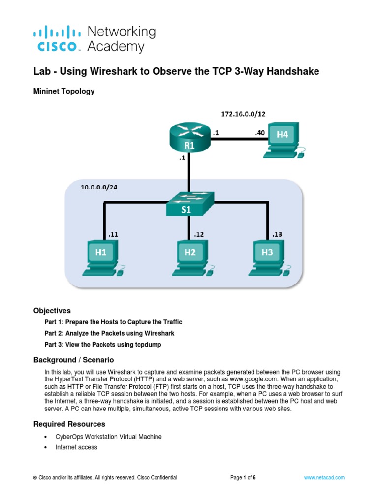 Analyzing the TCP Three-Way Handshake Using Wireshark and tcpdump | PDF | Transmission Control ...