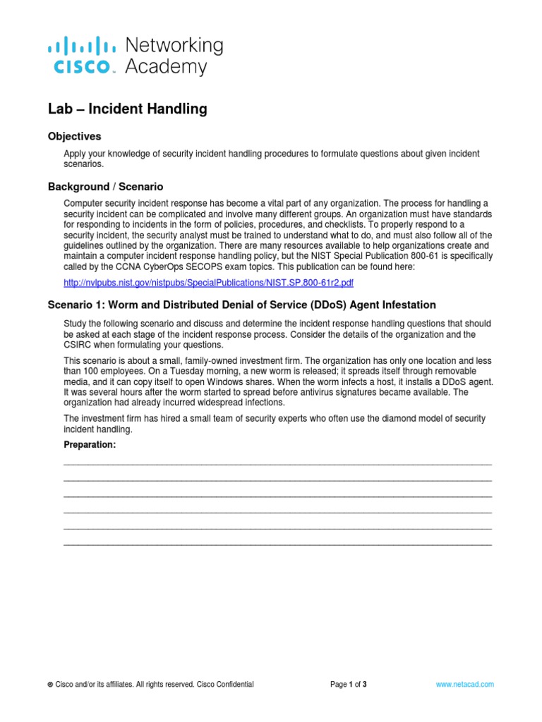 Incident Handling Lab Scenarios | PDF | Incident Management | Computer ...