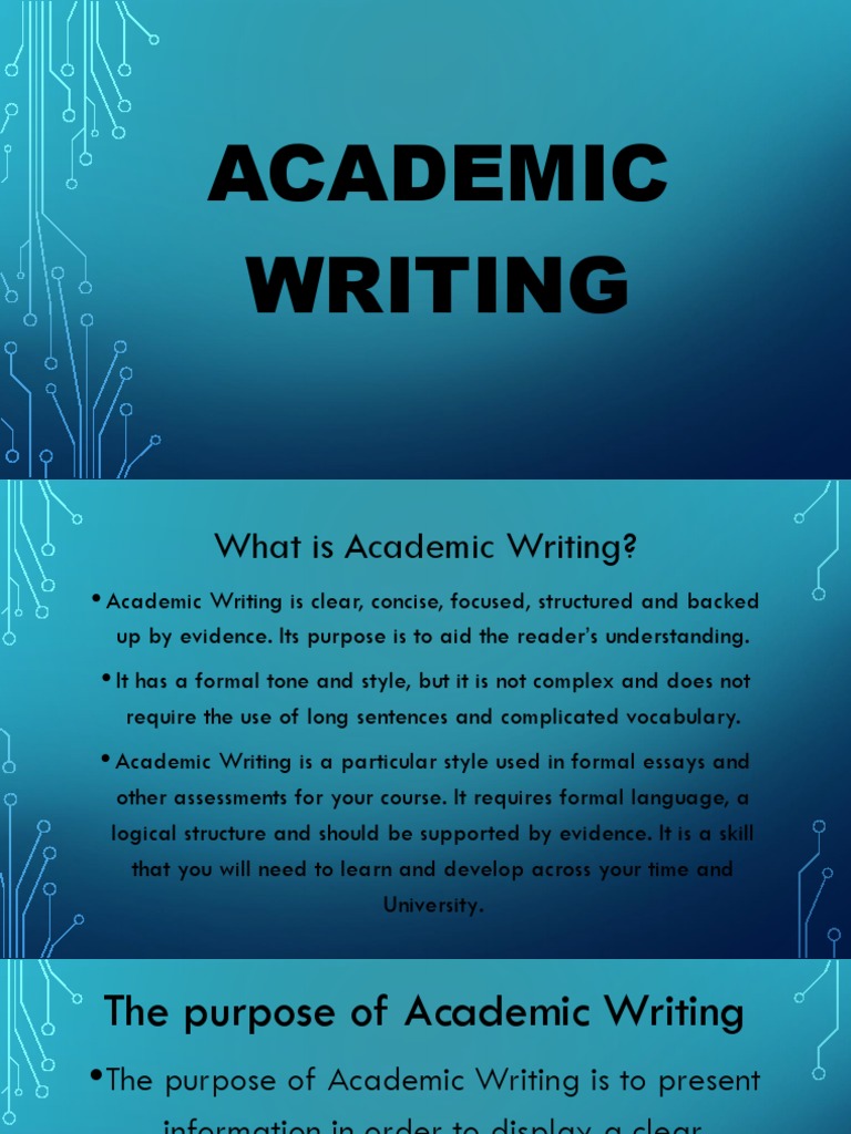 Academic Writing Presentation | PDF | Essays | Vocabulary