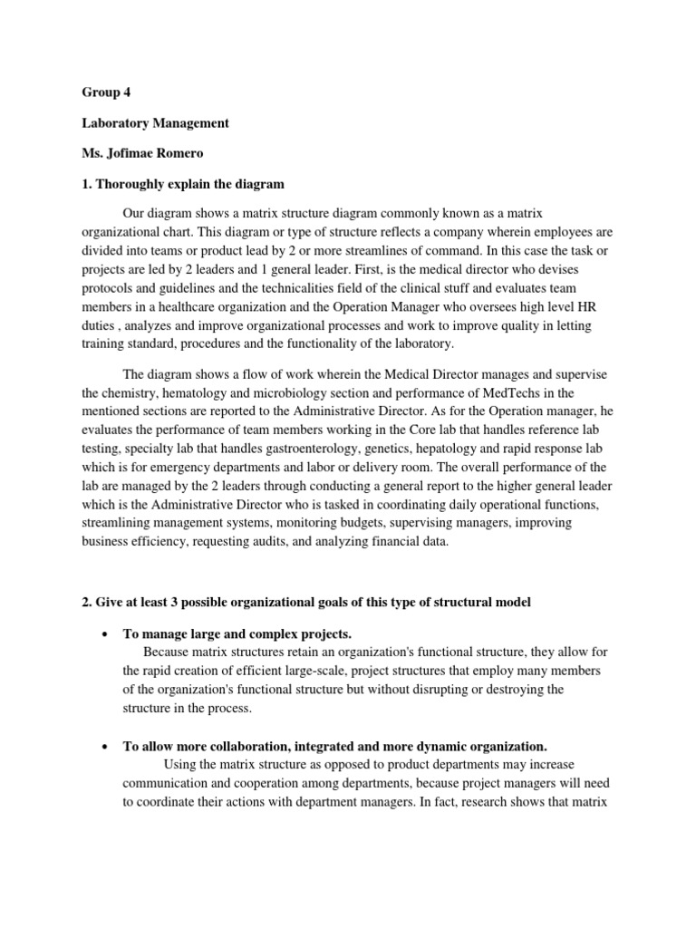 Laboratory Matrix Management Structure | PDF | Laboratories | Leadership