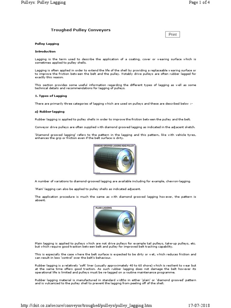 Proper Pulley Lagging: Types, Specifications, Installation Tips, and ...