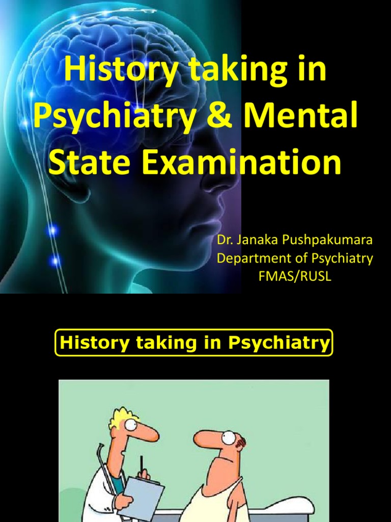History Taking in Psychiatry & Mental State Examination PDF | PDF ...
