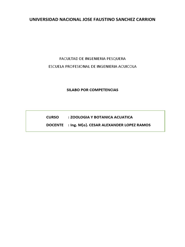 Silabo de Zoología y Botánica Acuática | PDF | Taxonomía (biología ...