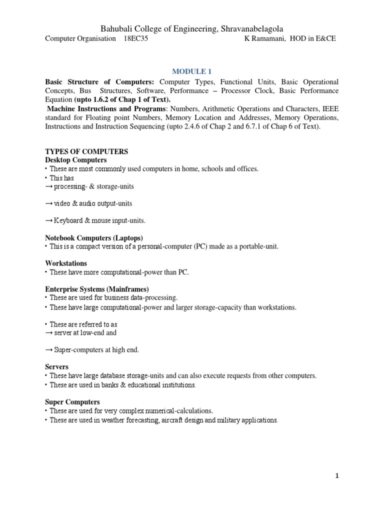Co Module 1 2019-20 | PDF | Subtraction | Computer Program
