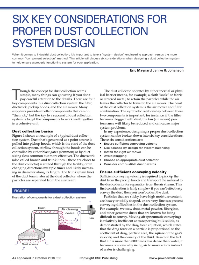 Six Considerations For Proper Dust Collection System Design | PDF ...