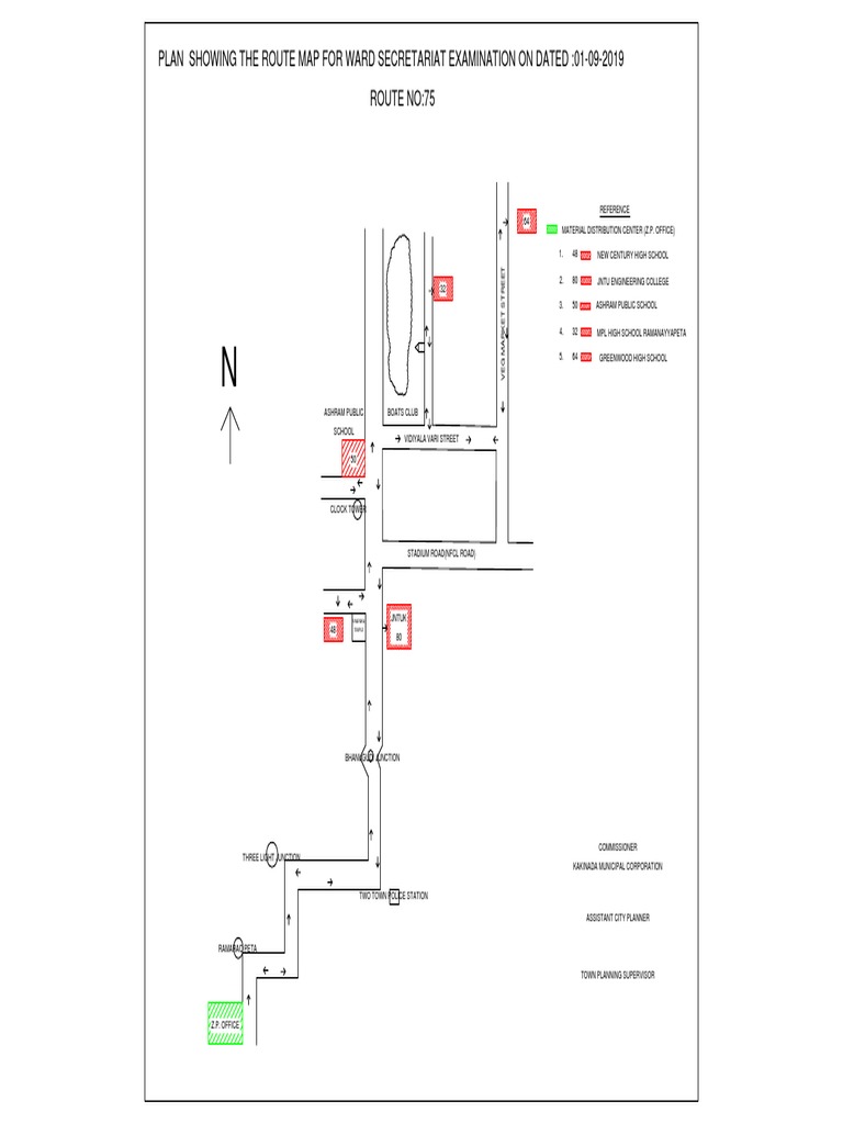 Plan Showing The Route Map For Ward Secretariat Examination On Dated:01 ...