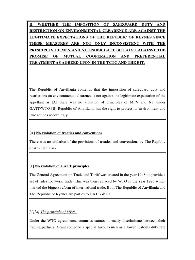 (A) The Principle of MFN | PDF | Most Favoured Nation | World Trade ...