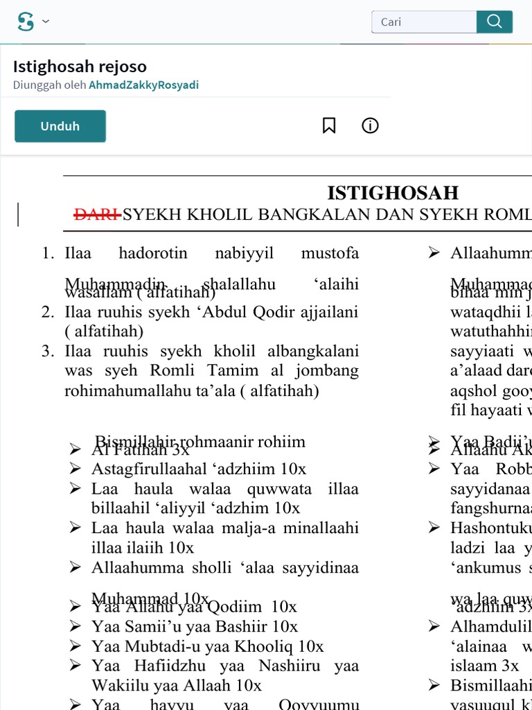 Bacaan Istighosah | PDF