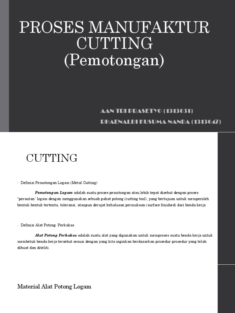 Proses Manufaktur Cutting | PDF