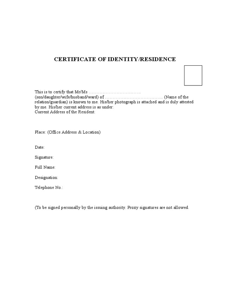 Certificate of Identity | PDF | Law