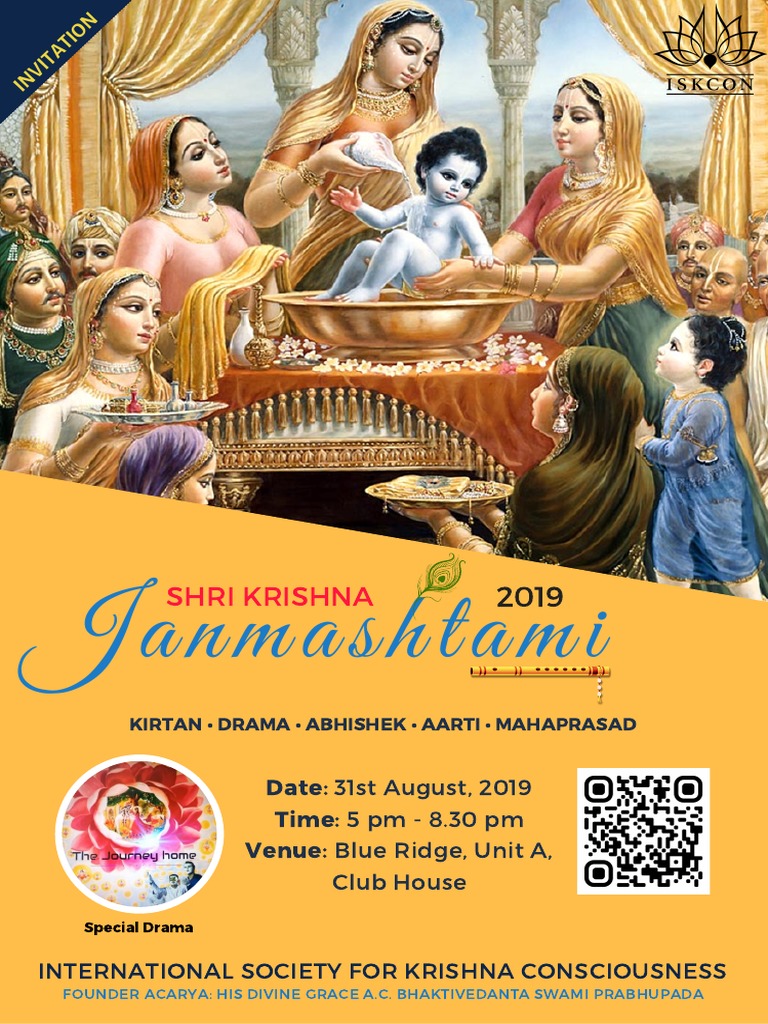 Janmashtami Celebration Invite | PDF | Religion & Spirituality
