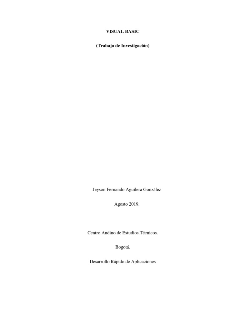 Visual Basic | PDF | Básico | Programa de computadora