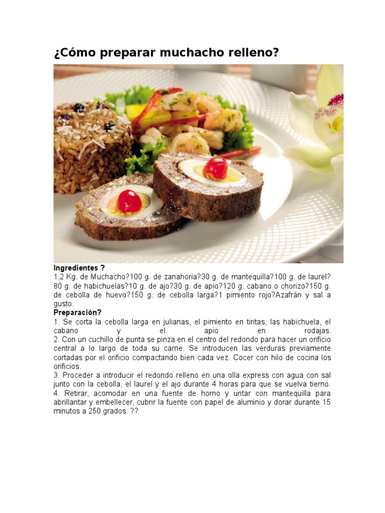 Muchacho Relleno | PDF | Cocina | Alimentos