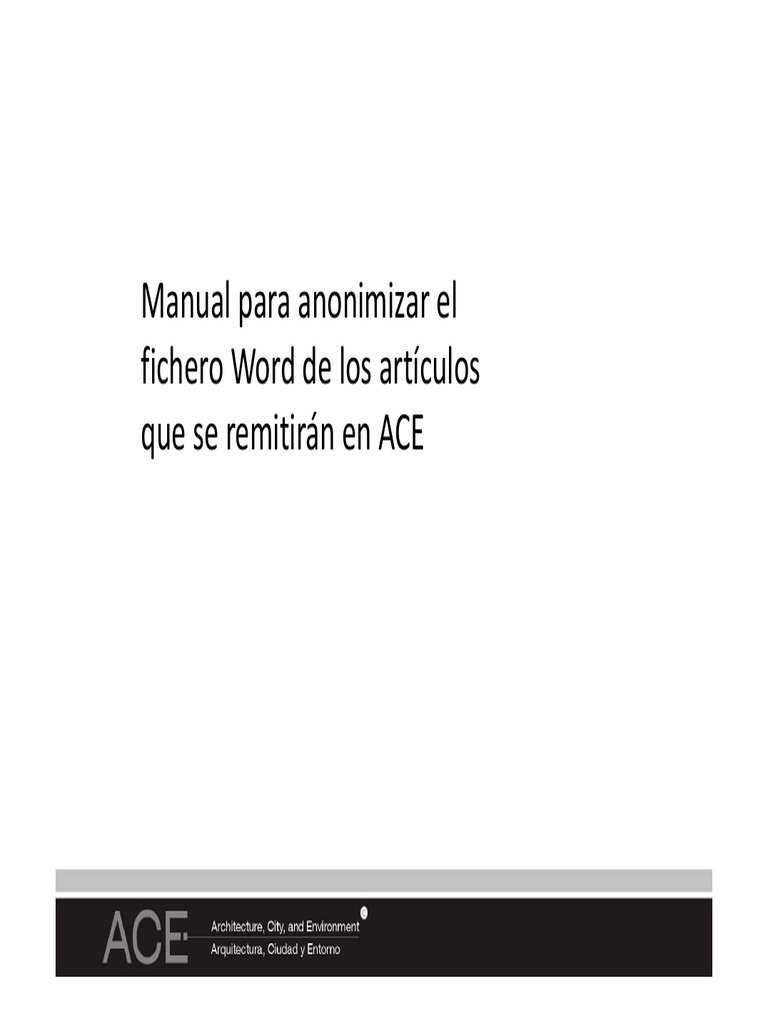 ACE Manual Anonimización de Artículos | PDF