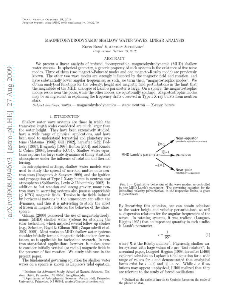 Kevin Heng & Anatoly Spitkovsky: Subject Headings: Waves ...