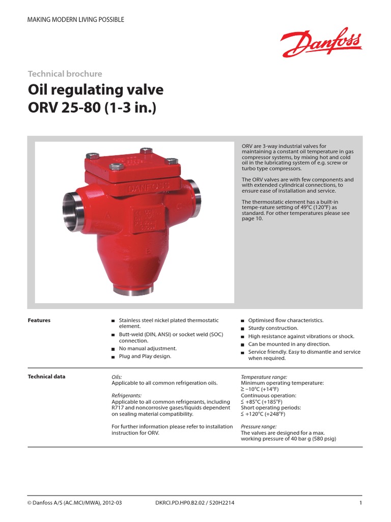 Orv Danfoss | PDF | Valve | Pressure