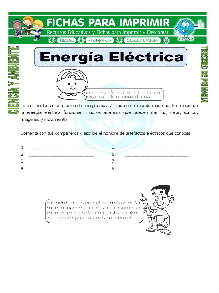 Hojas De Trabajo De Electricidad Para Cuarto Grado “Detectives Del