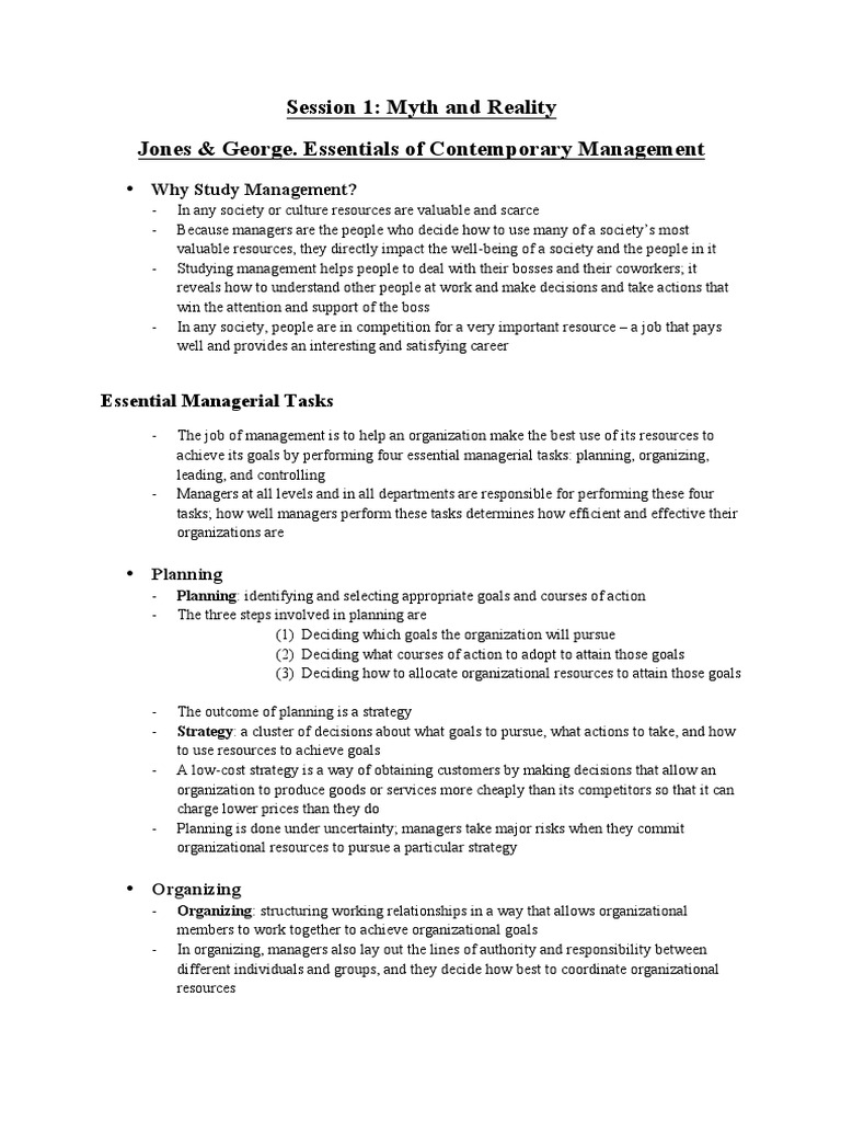 S1 - Essentials of Contemporary Management | PDF | Goal | Competitive ...