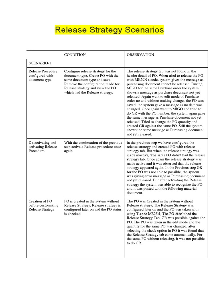 Release Strategy Scenarios | PDF | Areas Of Computer Science | Computing