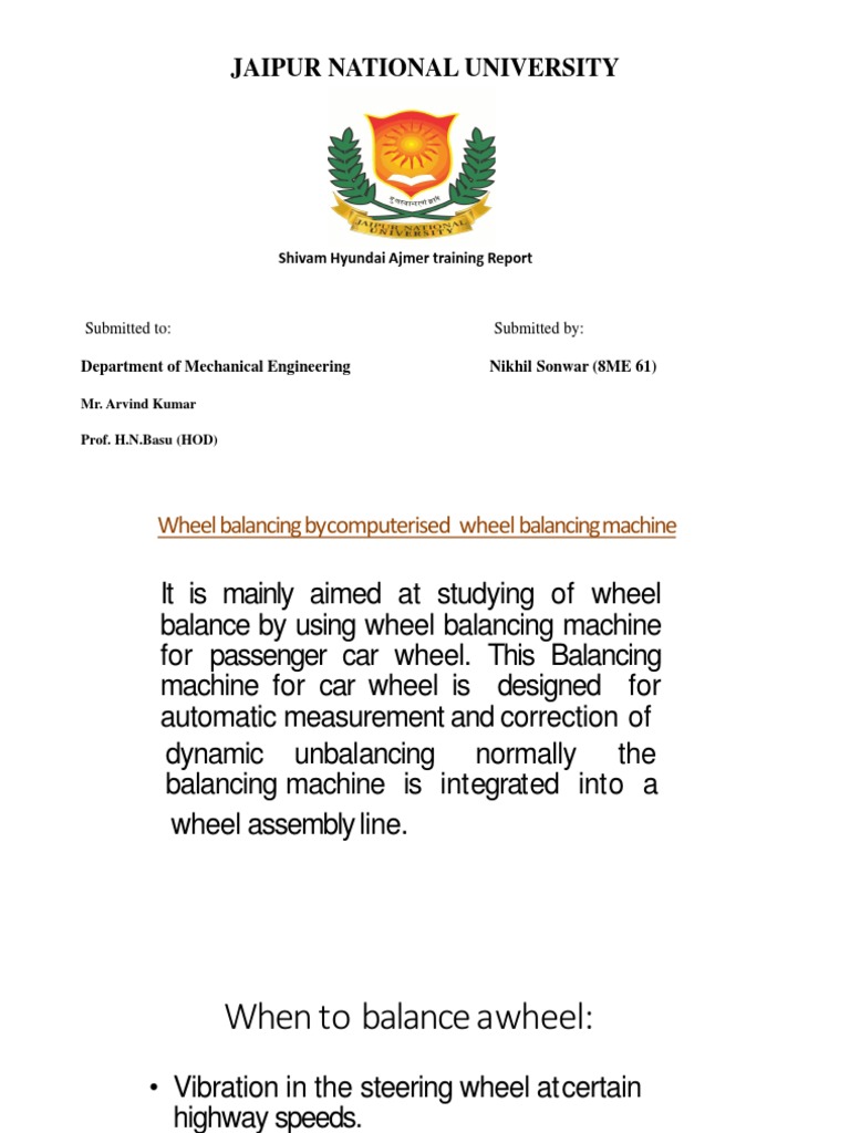 Jaipur National University: Shivam Hyundai Ajmer Training Report | PDF ...