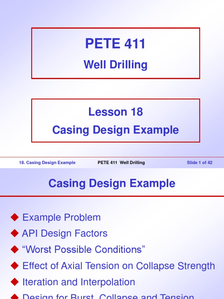 Casing Design Example | PDF | Casing (Borehole) | Continuum Mechanics