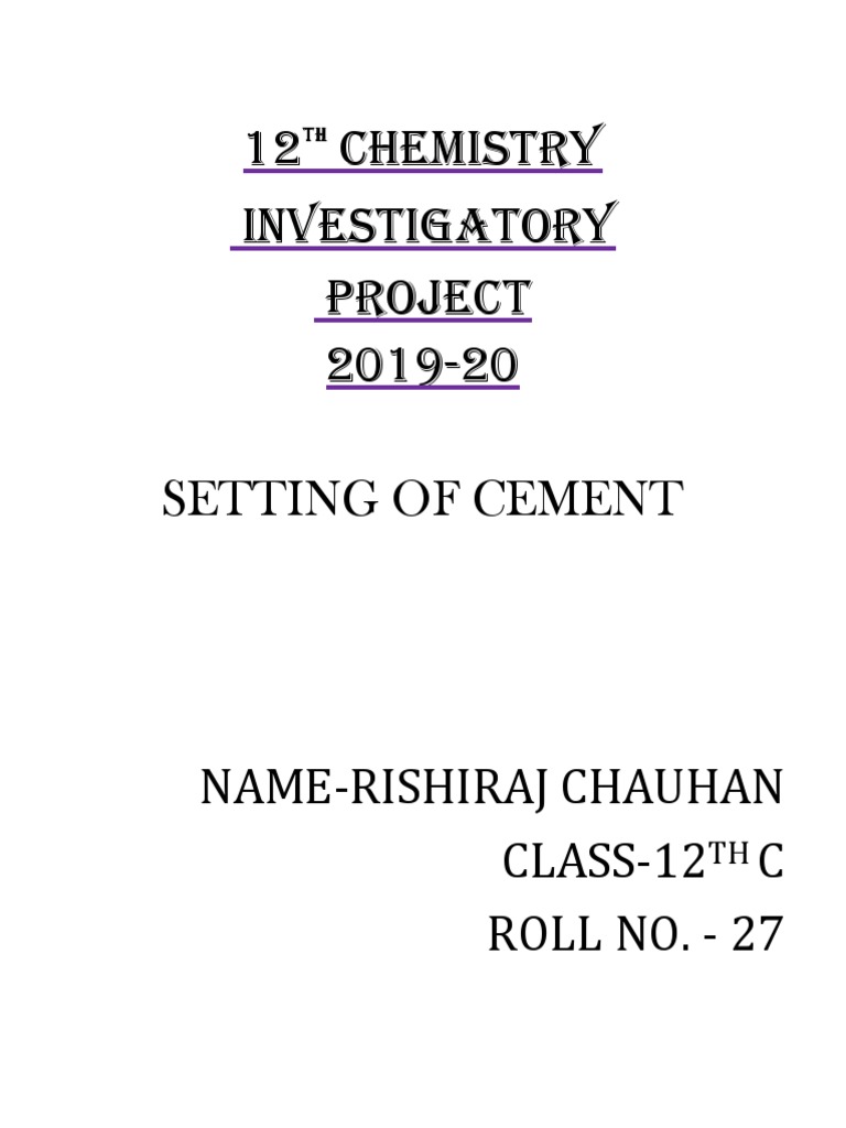 Setting of Cementfinal | PDF | Mortar (Masonry) | Cement
