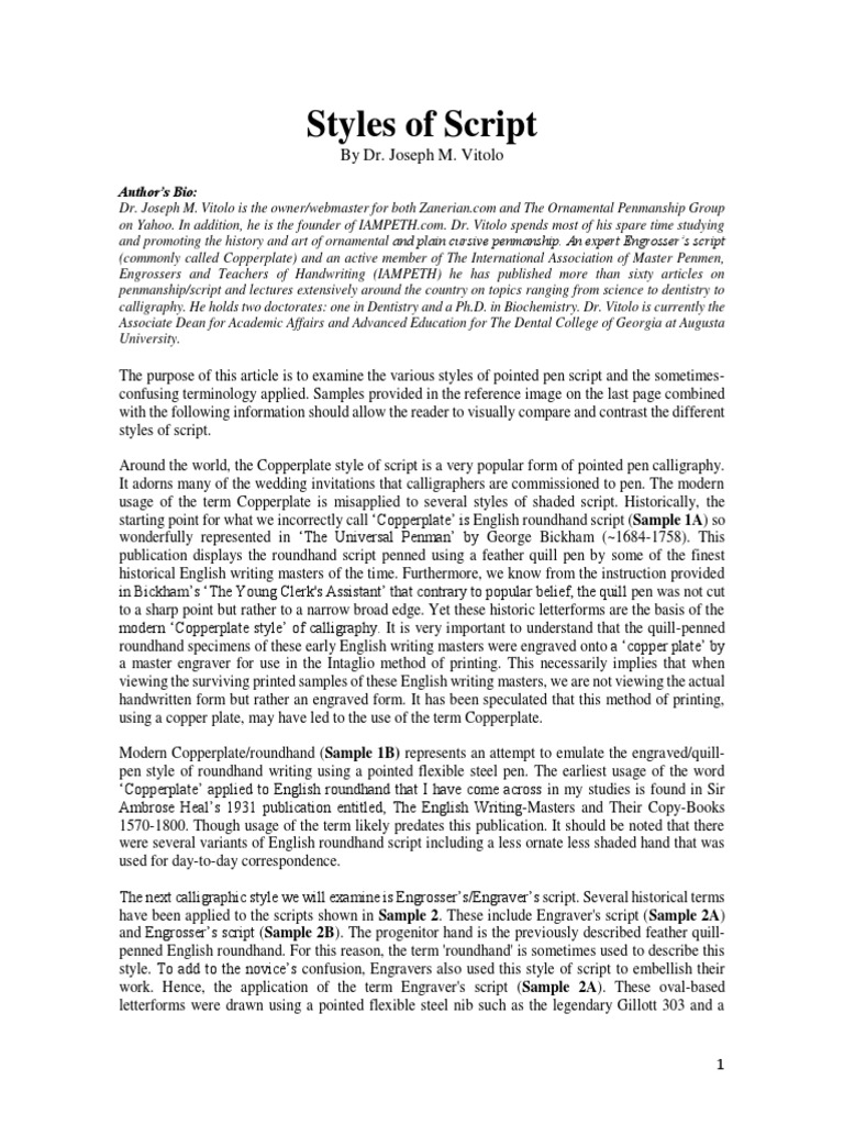 Overview of Script Styles by Vitolo | PDF | Calligraphy | Paper Art
