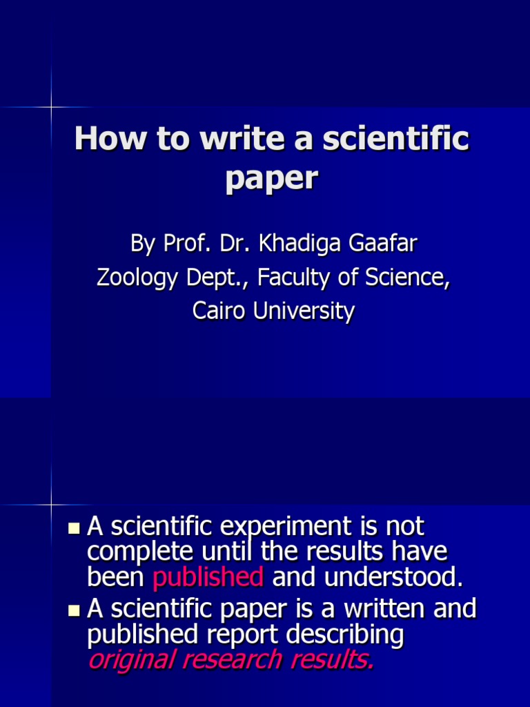 How To Write A Scientific Paper Ppt Science Citation