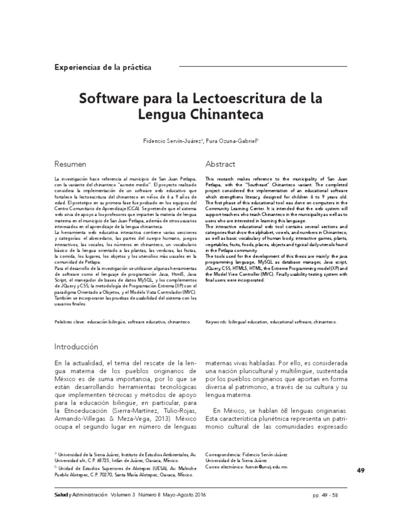 Lengua Chinanteca | PDF | Software | Sitios web