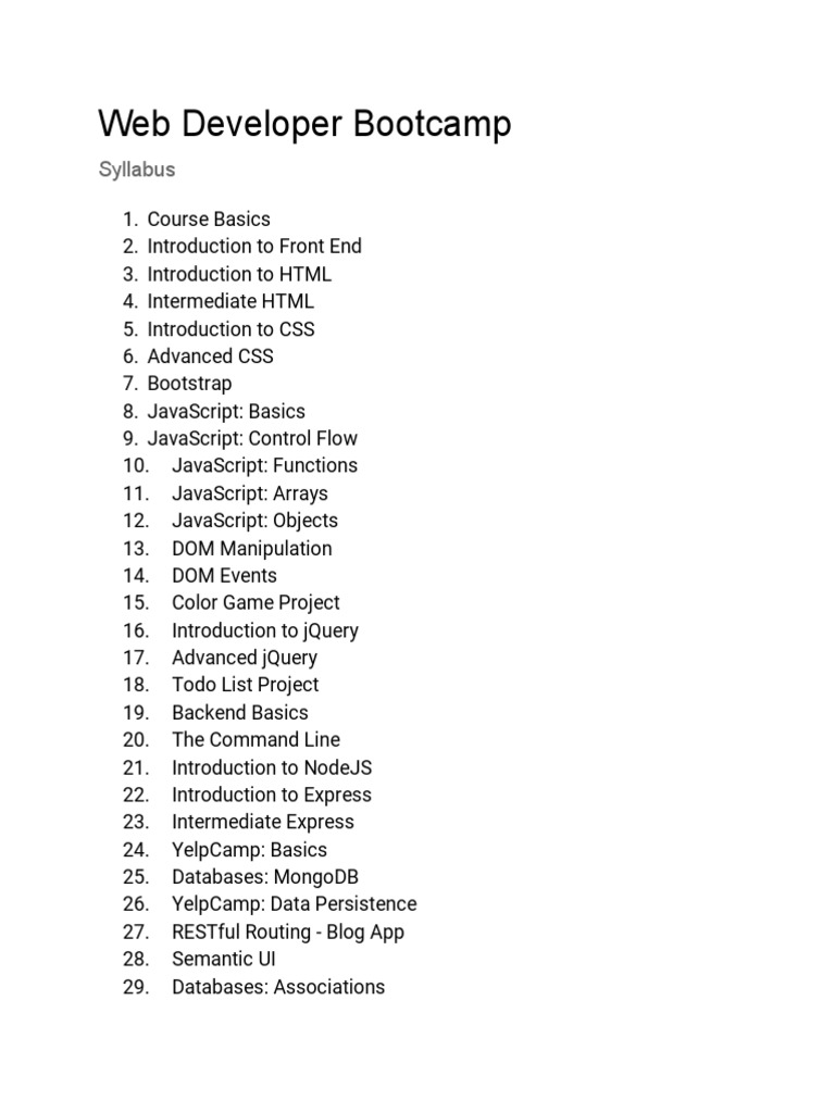 Syllabus PDF | PDF | J Query | Java Script