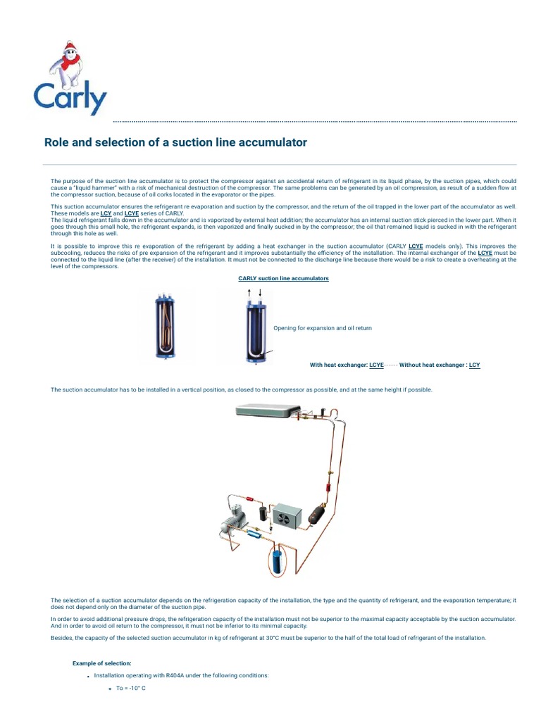 Suction Line Accumulator Overview | PDF | Refrigeration | Energy Technology