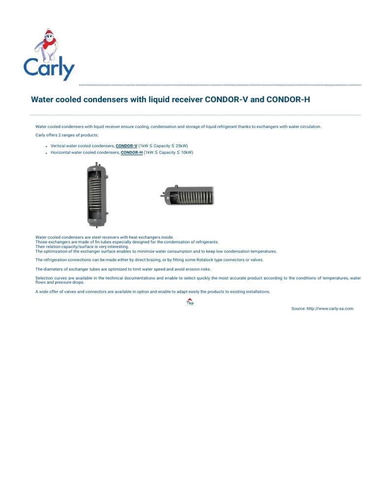 Water Cooled Condensers - Carly - The International Expert in ...