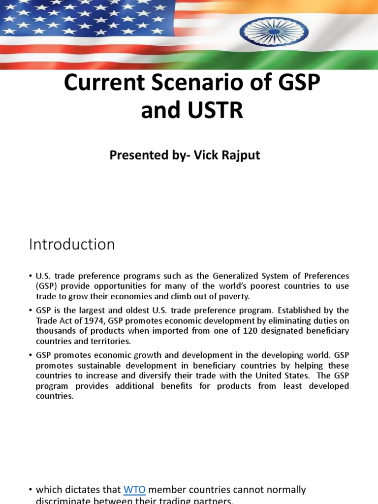 Current Scenario of GSP and USTR | PDF | Office Of The United States ...