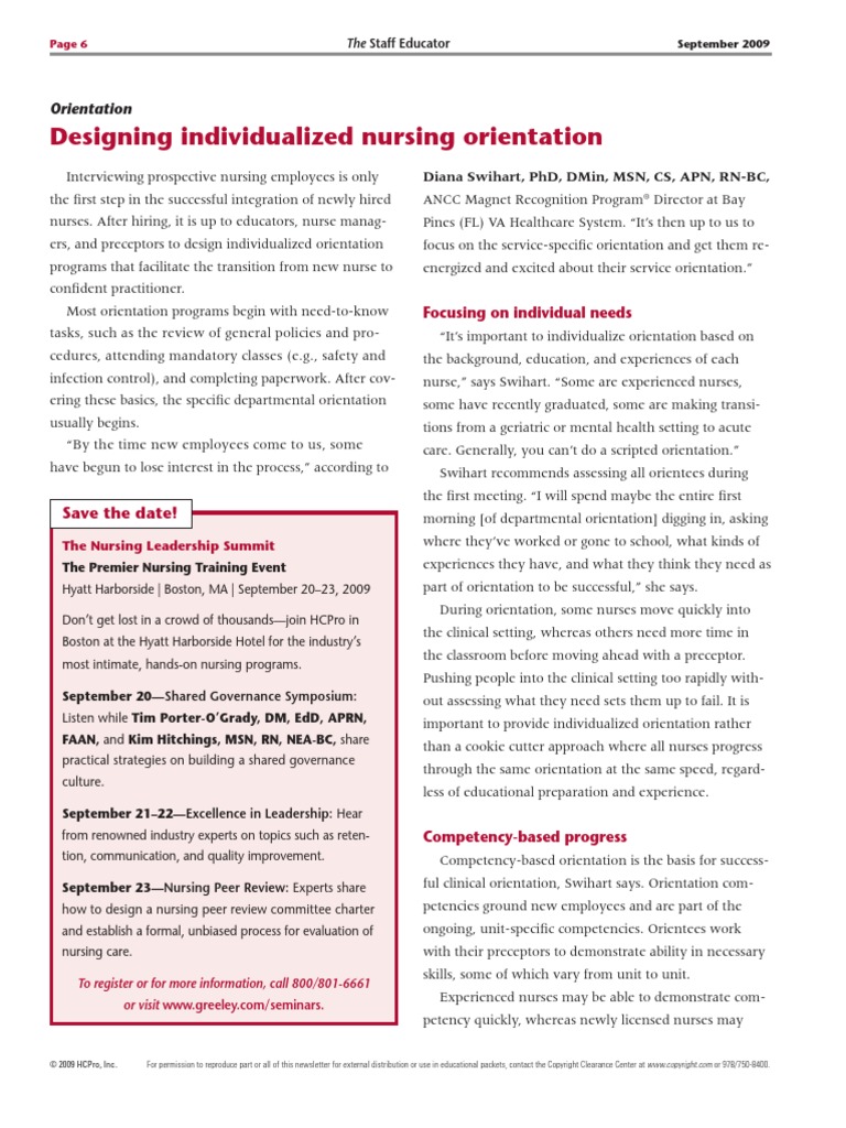 Designing Individualized Nursing Orientation | PDF | Advanced Practice ...