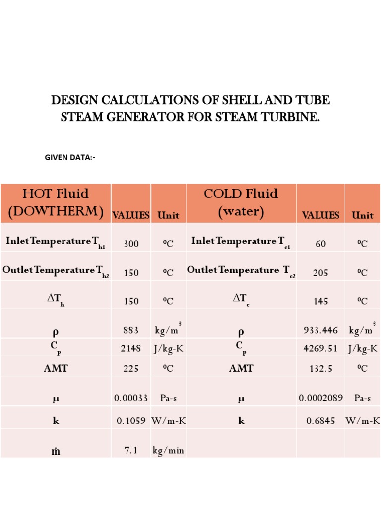 Shell and Tube Steam Generator Design | PDF | Steam | Heat