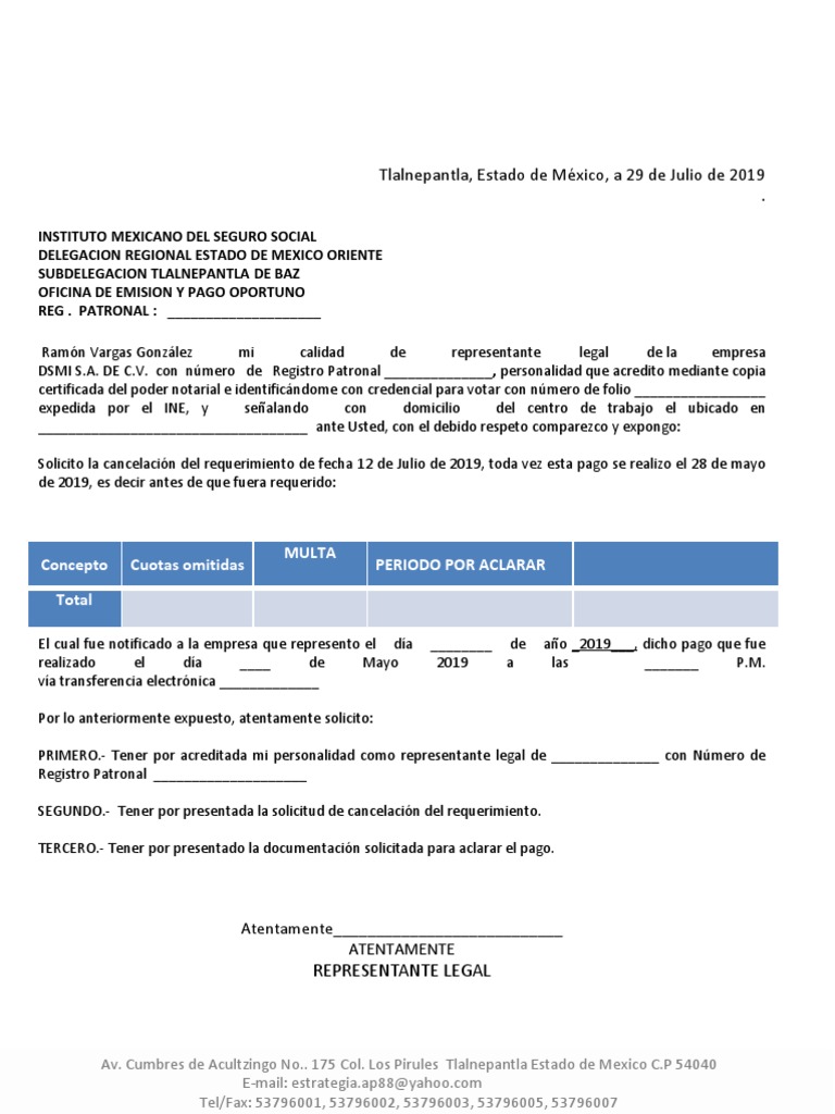 Escrito Libre Imss | PDF