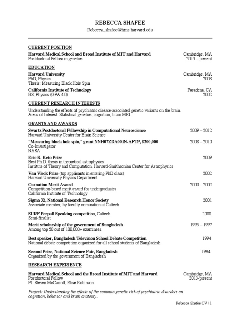 Rebecca Shafee@hms - Harvard.edu | PDF | California Institute Of ...