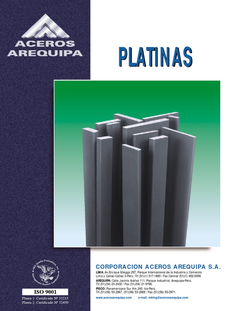 Catálogo de Platinas de Acero | PDF | Acero estructural | Metales de ...