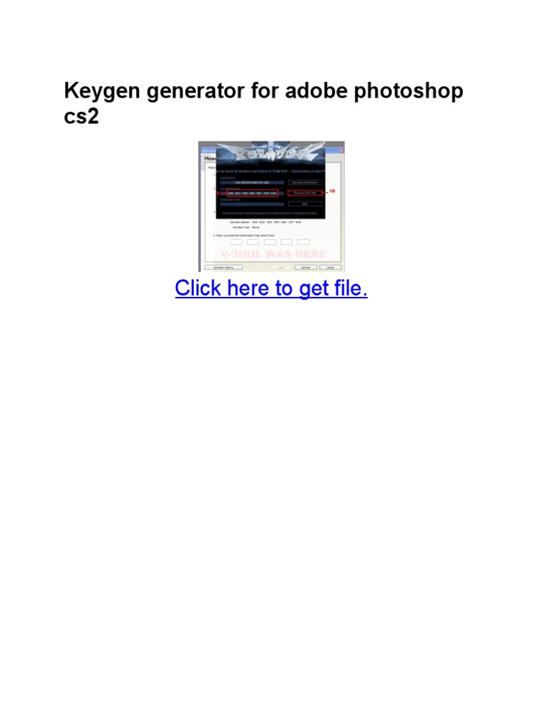 Keygen Generator For Adobe Photoshop cs2: Click Here To Get File | PDF ...