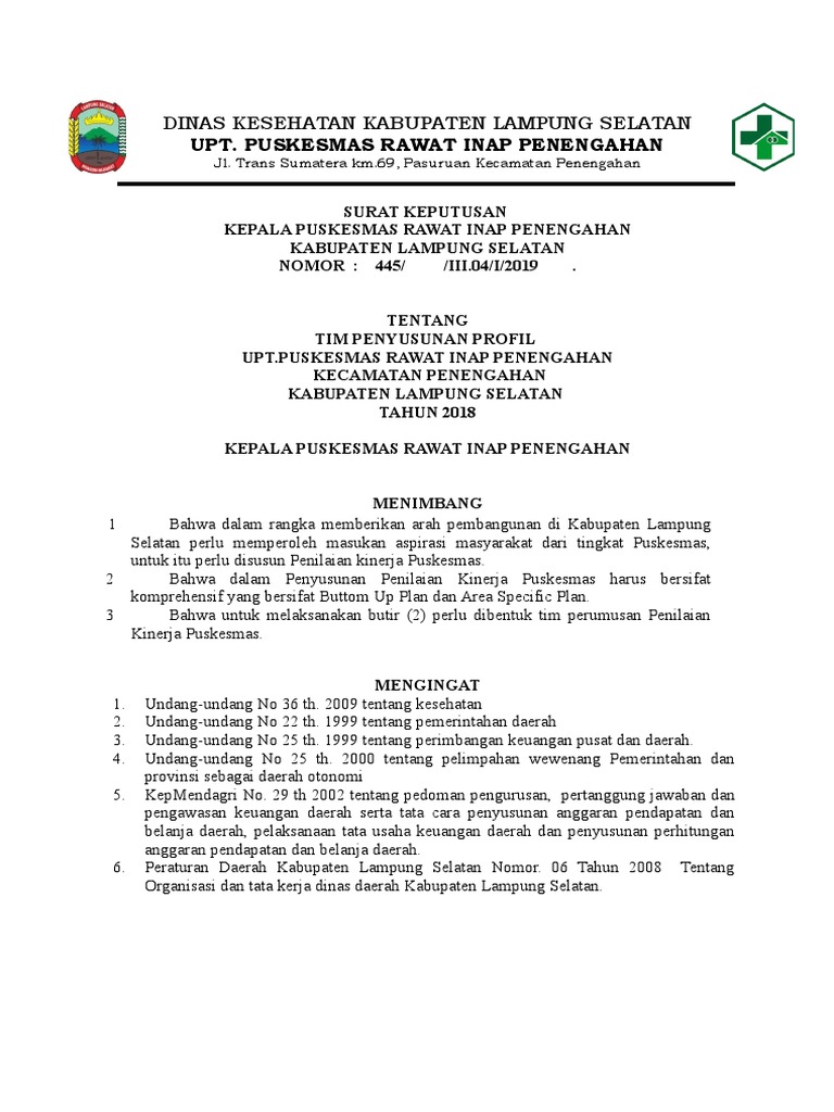 Contoh SK PTPBD | PDF