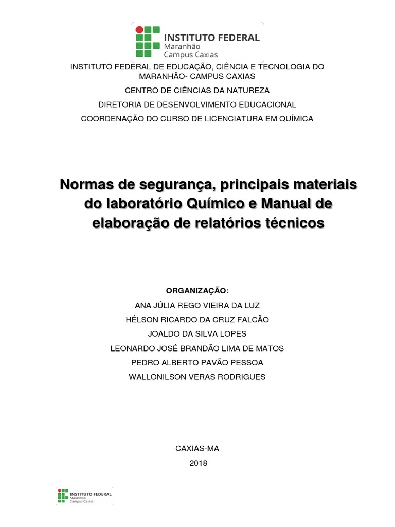 Apostila Seg Lab Materiais Manual de Elaboração de Relatórios | PDF ...
